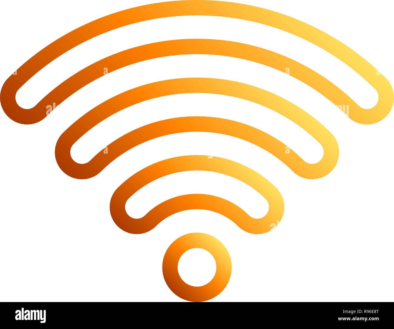 Wifi symbol icon - orange outlined rounded gradient, isolated - vector ... Wifi symbol icon - orange outlined rounded gradient, isolated - vector ...