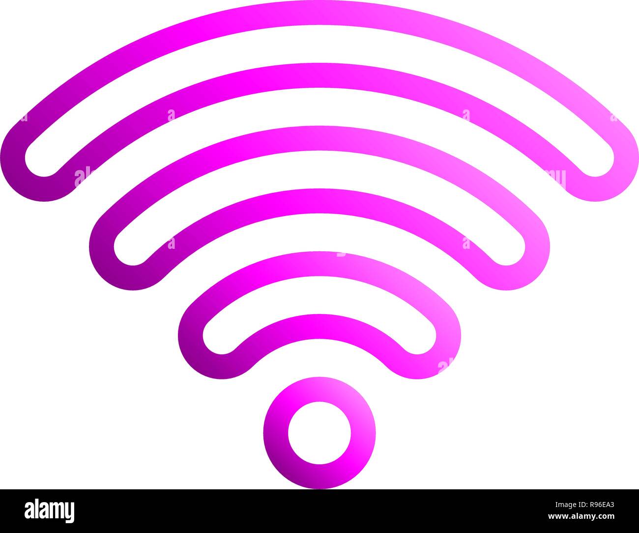 Wifi symbol icon - purple outlined rounded gradient, isolated - vector ... Wifi symbol icon - purple outlined rounded gradient, isolated - vector ...