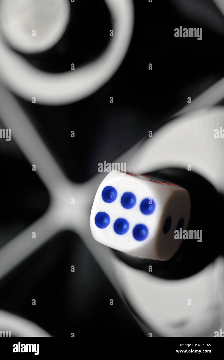 abstract blue spotted dice showing six Stock Photo - Alamy