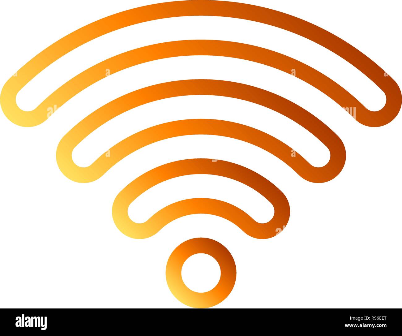 Wifi symbol icon - orange outlined rounded gradient, isolated - vector ... Wifi symbol icon - orange outlined rounded gradient, isolated - vector ...