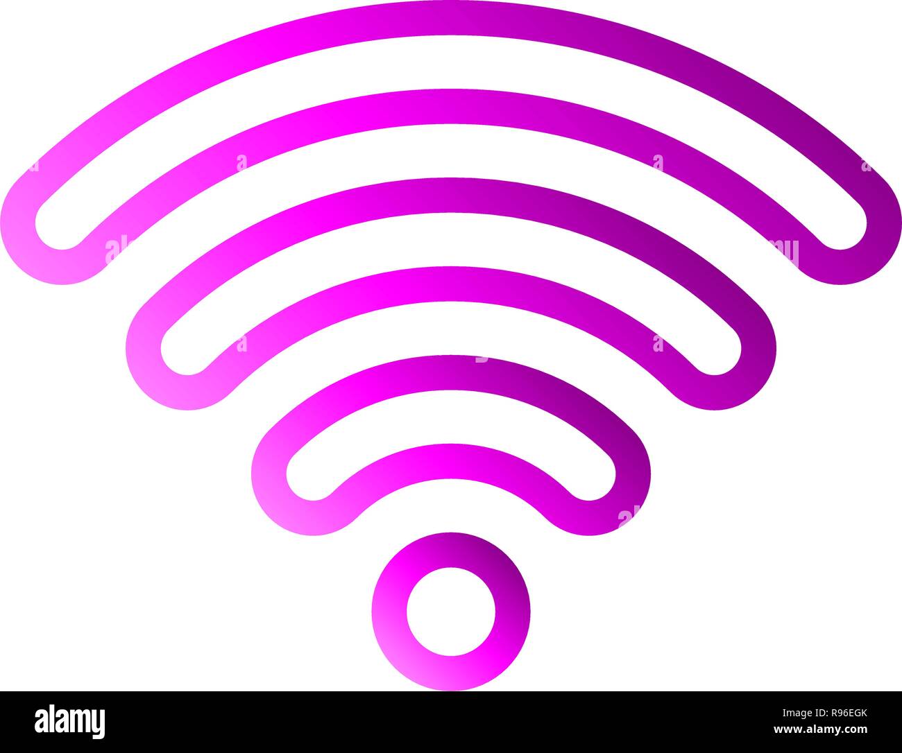 Wifi symbol icon - purple outlined rounded gradient, isolated - vector ... Wifi symbol icon - purple outlined rounded gradient, isolated - vector ...