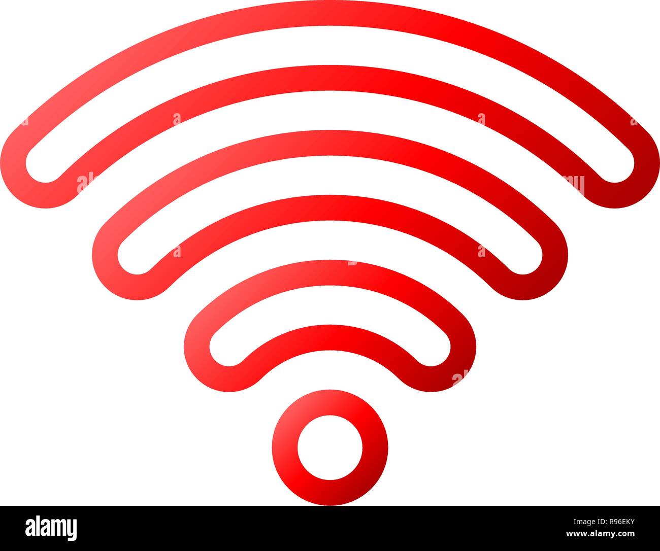 Wifi symbol icon - red outlined rounded gradient, isolated - vector ...