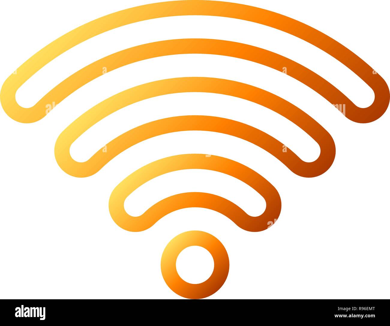 Wifi symbol icon - orange outlined rounded gradient, isolated - vector ... Wifi symbol icon - orange outlined rounded gradient, isolated - vector ...