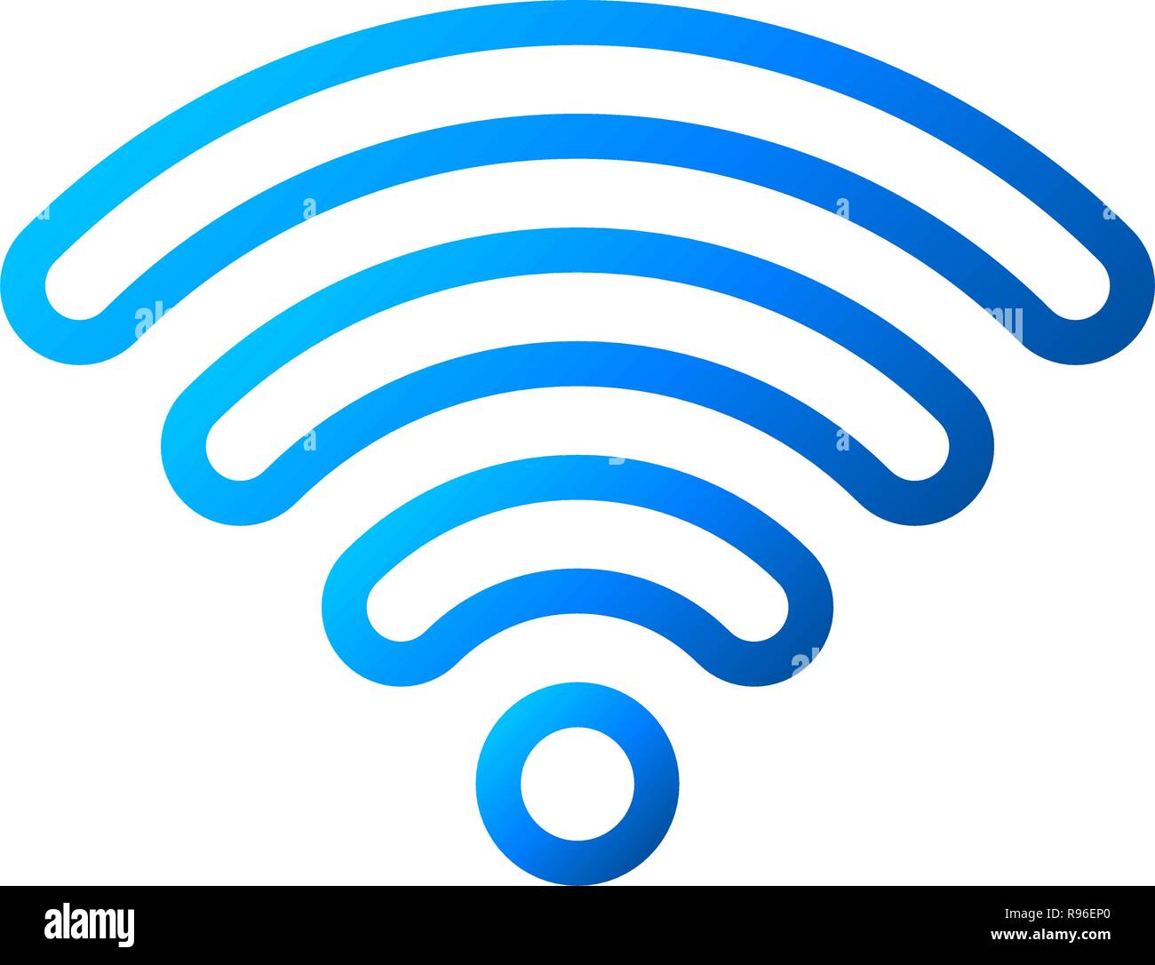 Wifi symbol icon - blue outlined rounded gradient, isolated - vector ... Wifi symbol icon - blue outlined rounded gradient, isolated - vector ...