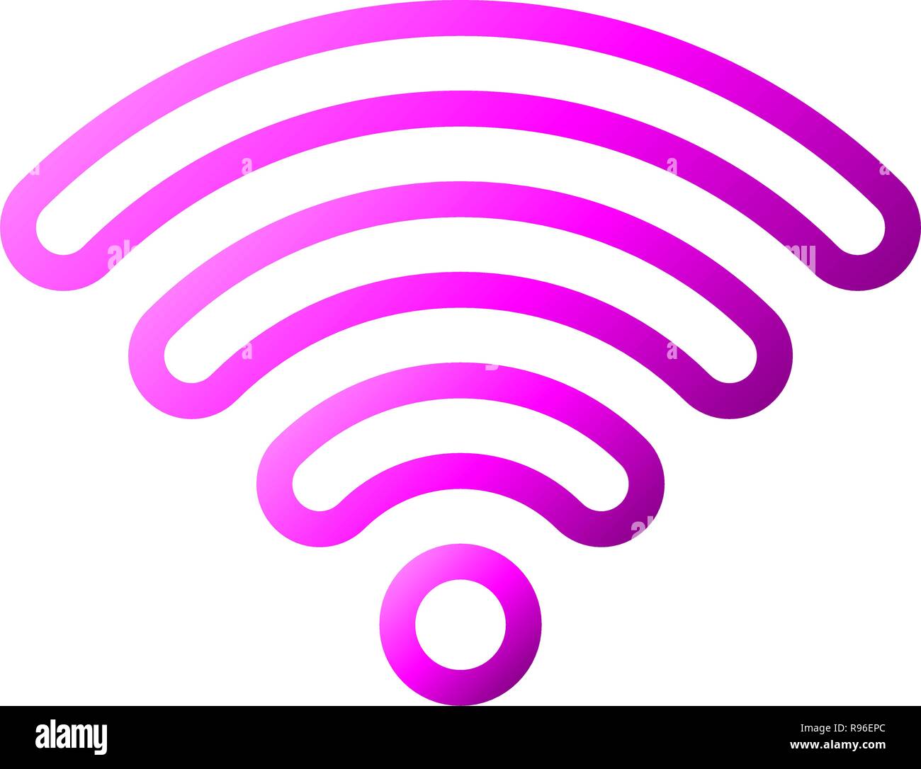Wifi symbol icon - purple outlined rounded gradient, isolated - vector ... Wifi symbol icon - purple outlined rounded gradient, isolated - vector ...