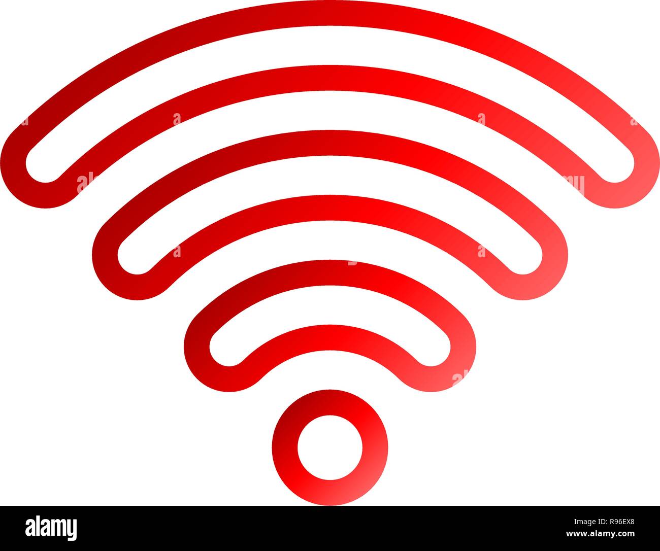 Wifi symbol icon - red outlined rounded gradient, isolated - vector ...