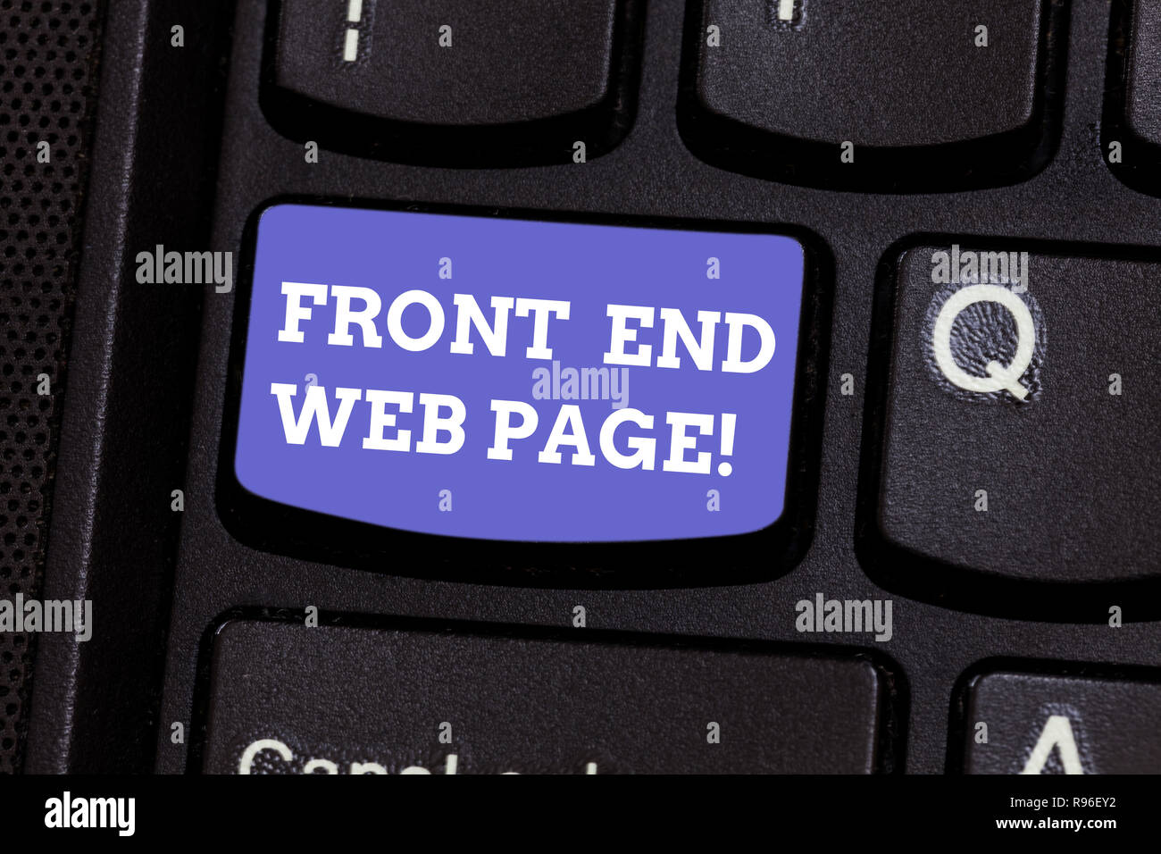 Writing note showing Front End Web Page. Business photo showcasing Converting data into ...