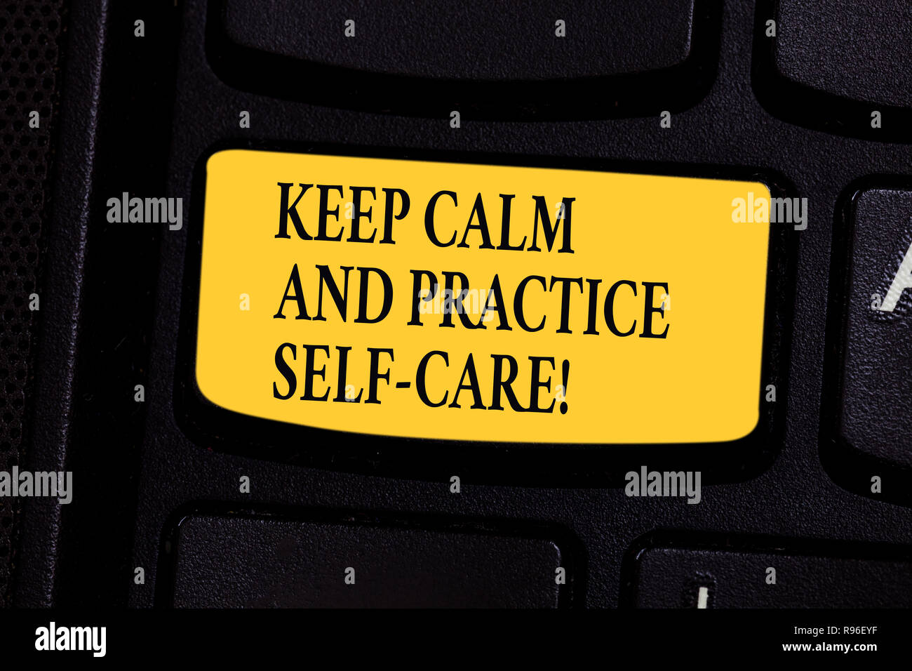 Writing note showing Keep Calm And Practice Self Care. Business photo ...