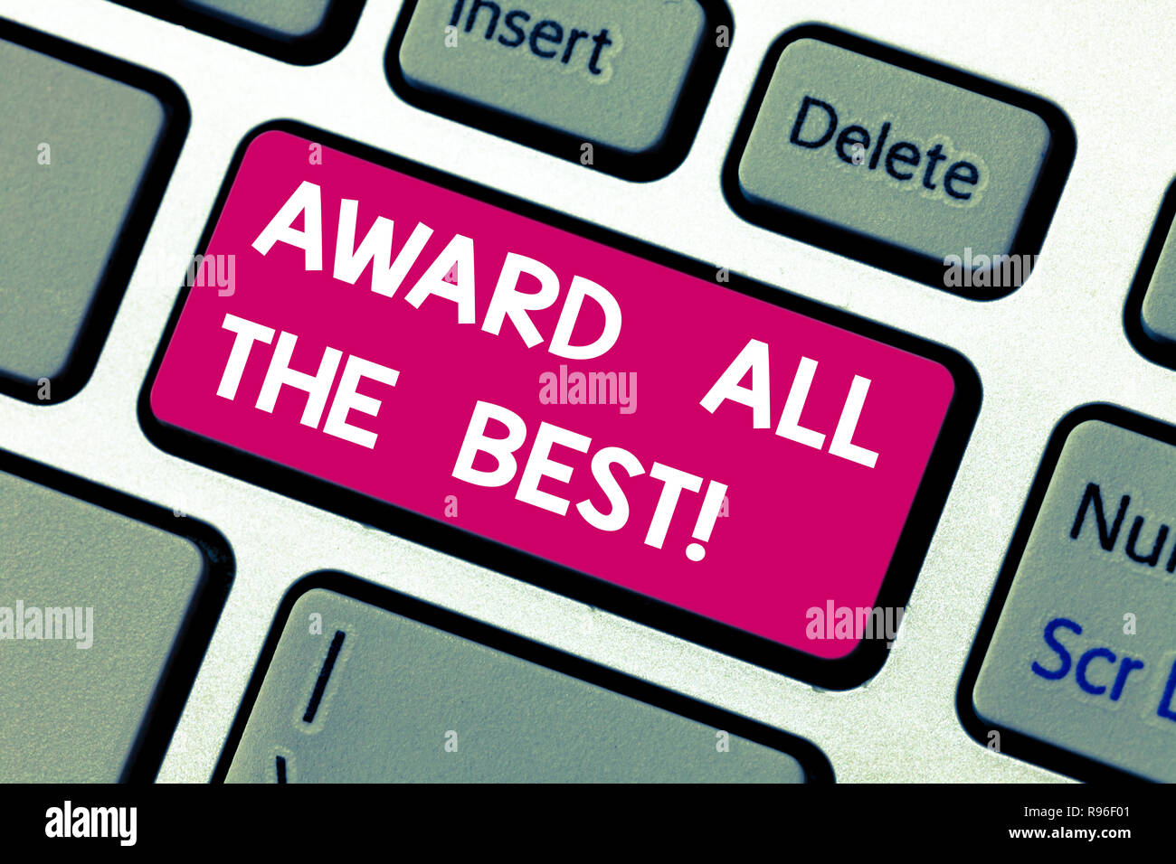Text sign showing Award All The Best. Conceptual photo Recognize good ...