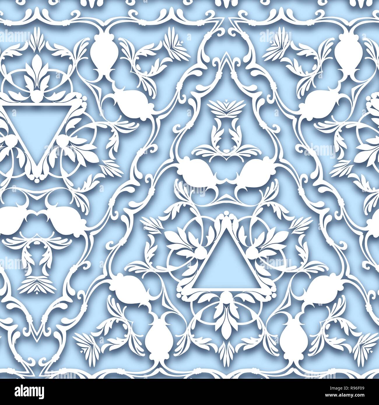 Seamless white baroque pattern Stock Photo - Alamy