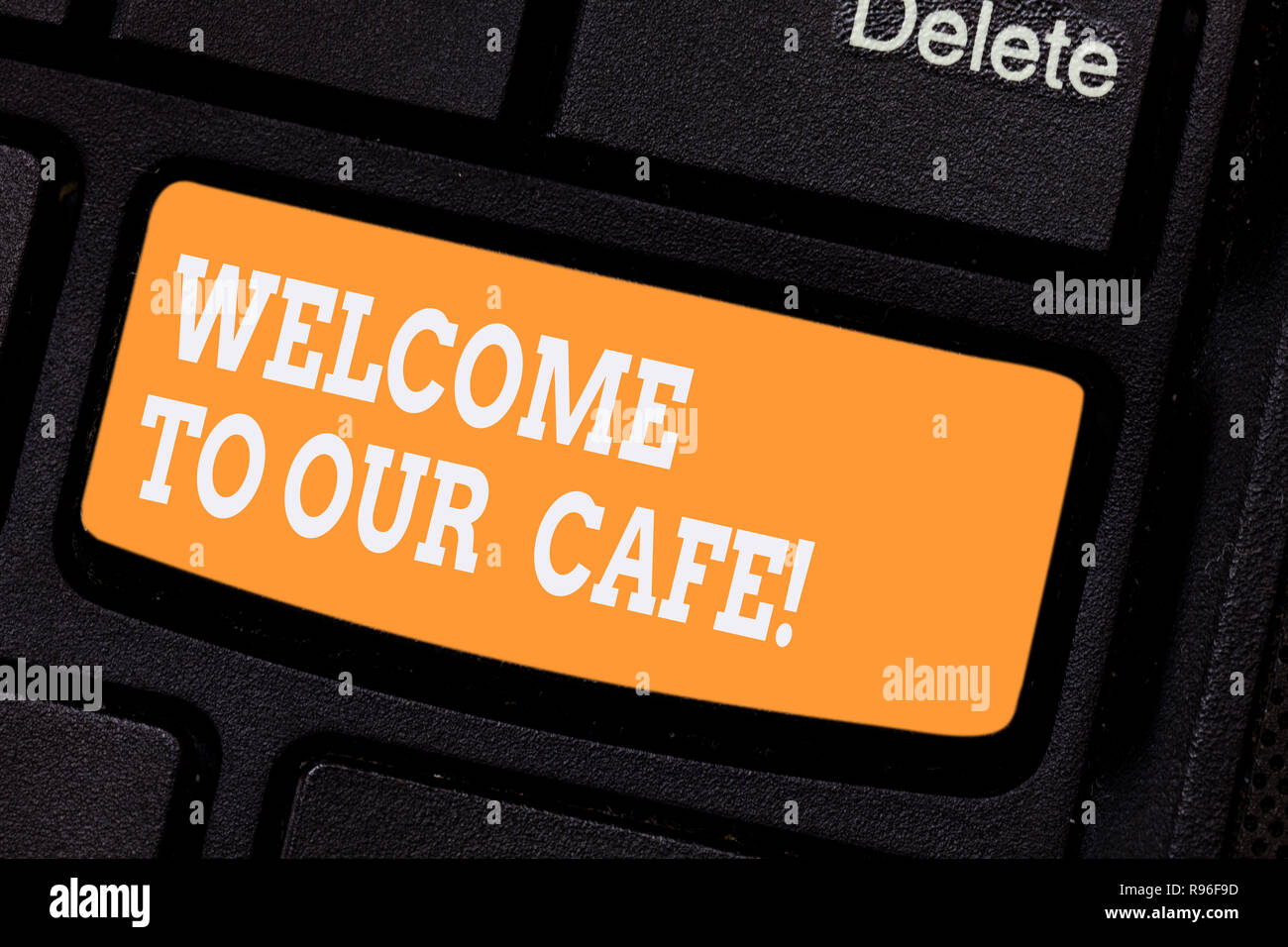 Word writing text Welcome To Our Cafe. Business concept for Greeting ...