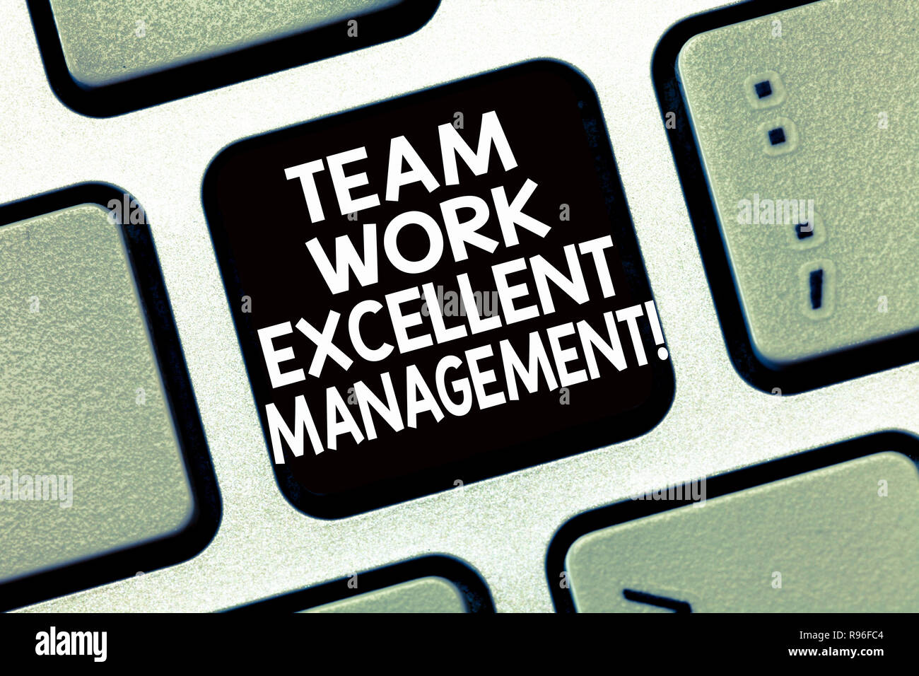 Conceptual hand writing showing Team Work Excellent Management ...