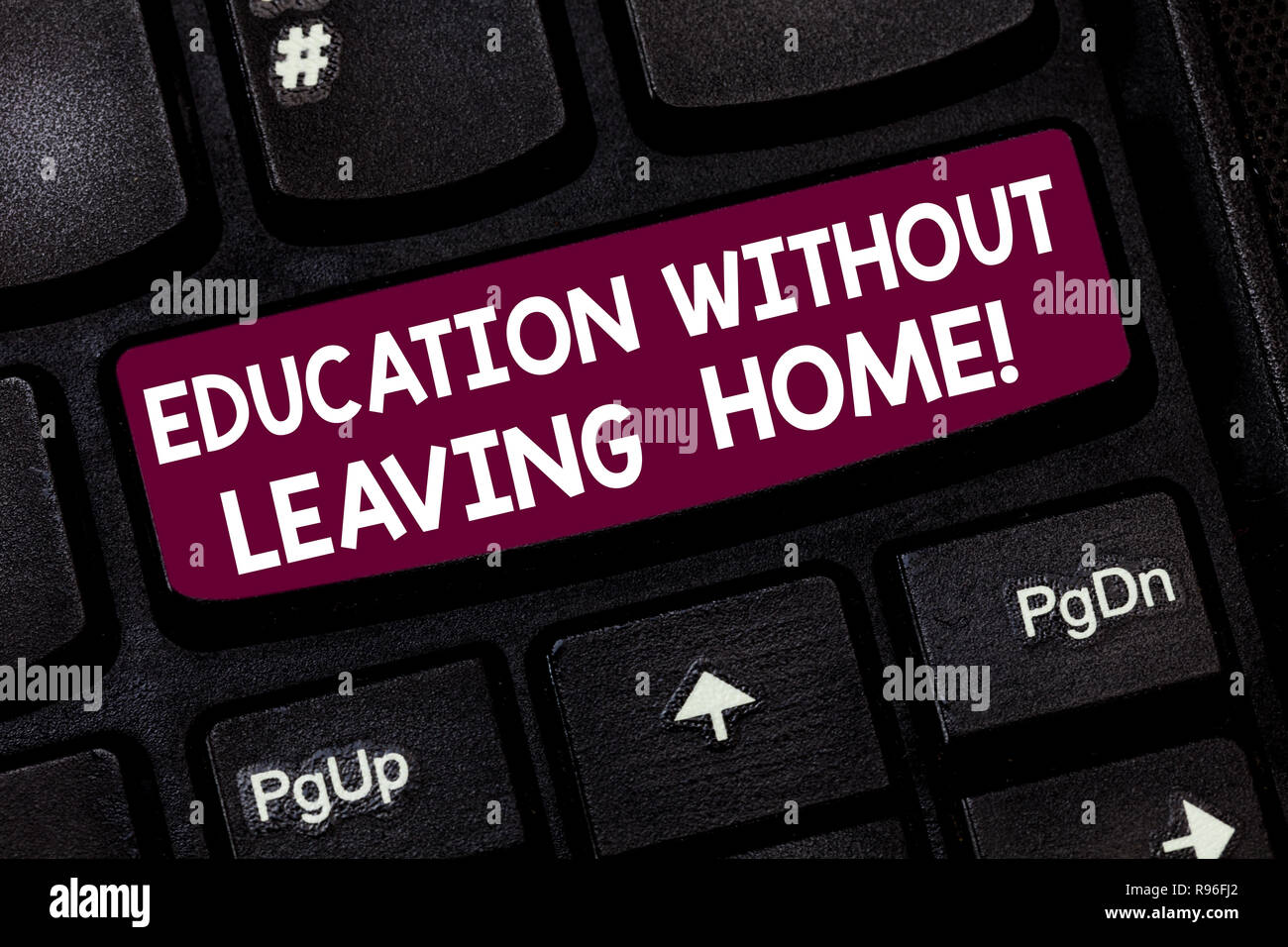 Conceptual hand writing showing Education Without Leaving Home ...