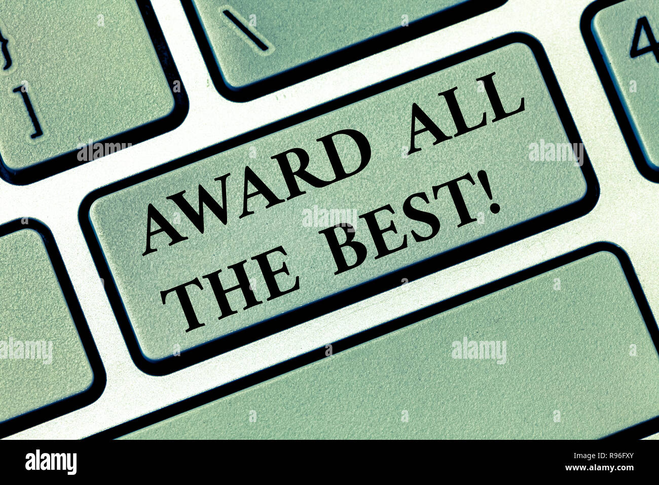 Text sign showing Award All The Best. Conceptual photo Recognize good ...