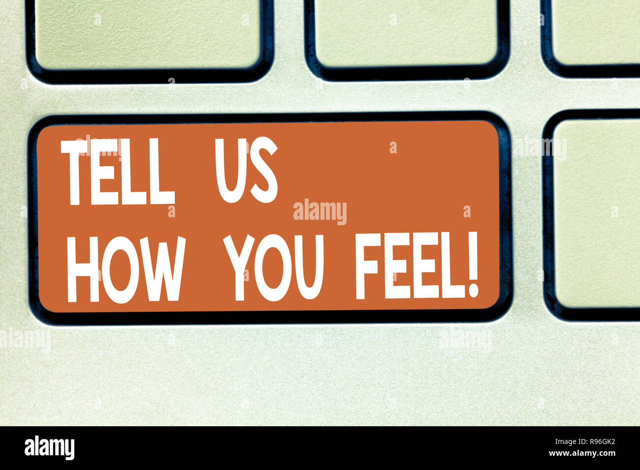 Text sign showing Tell Us How You Feel. Conceptual photo Express your ...