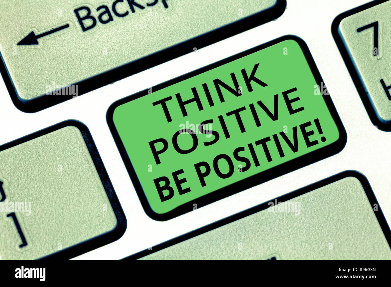 Handwriting text Think Positive Be Positive. Concept meaning Always ...