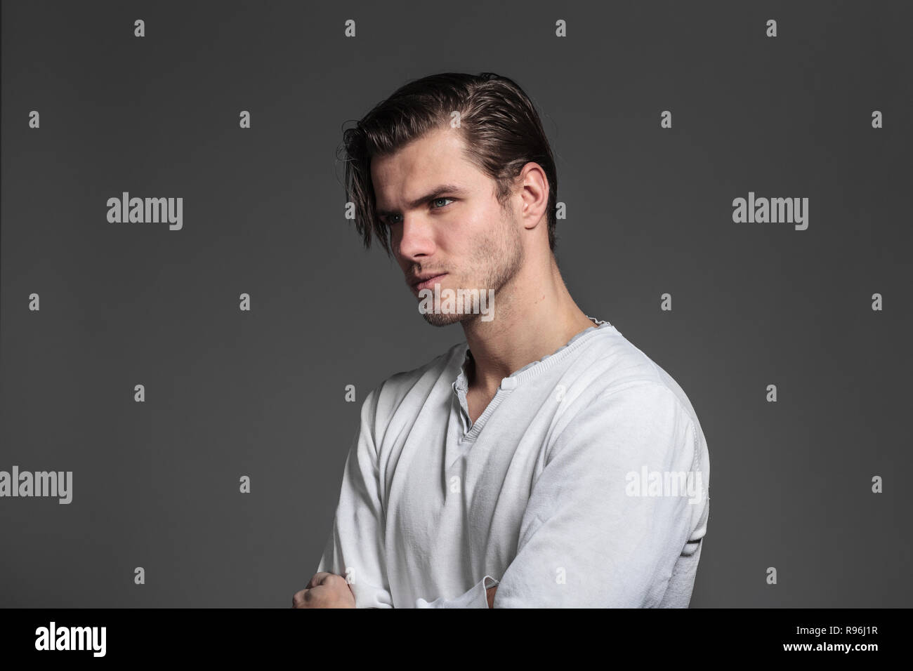 Studio photoshoot of a good looking young man Stock Photo - Alamy