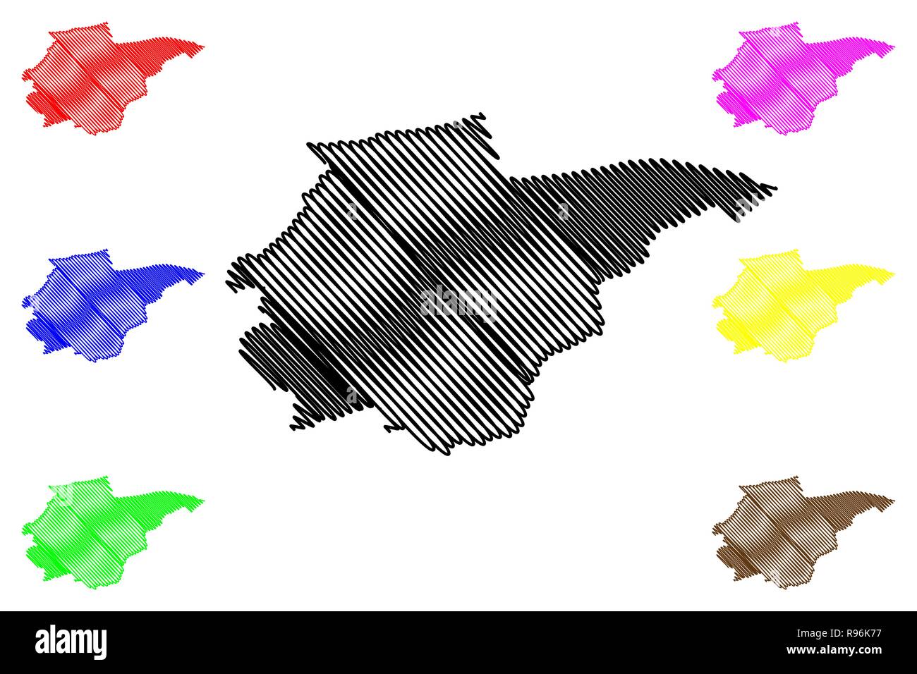 Duzce (Provinces of the Republic of Turkey) map vector illustration ...