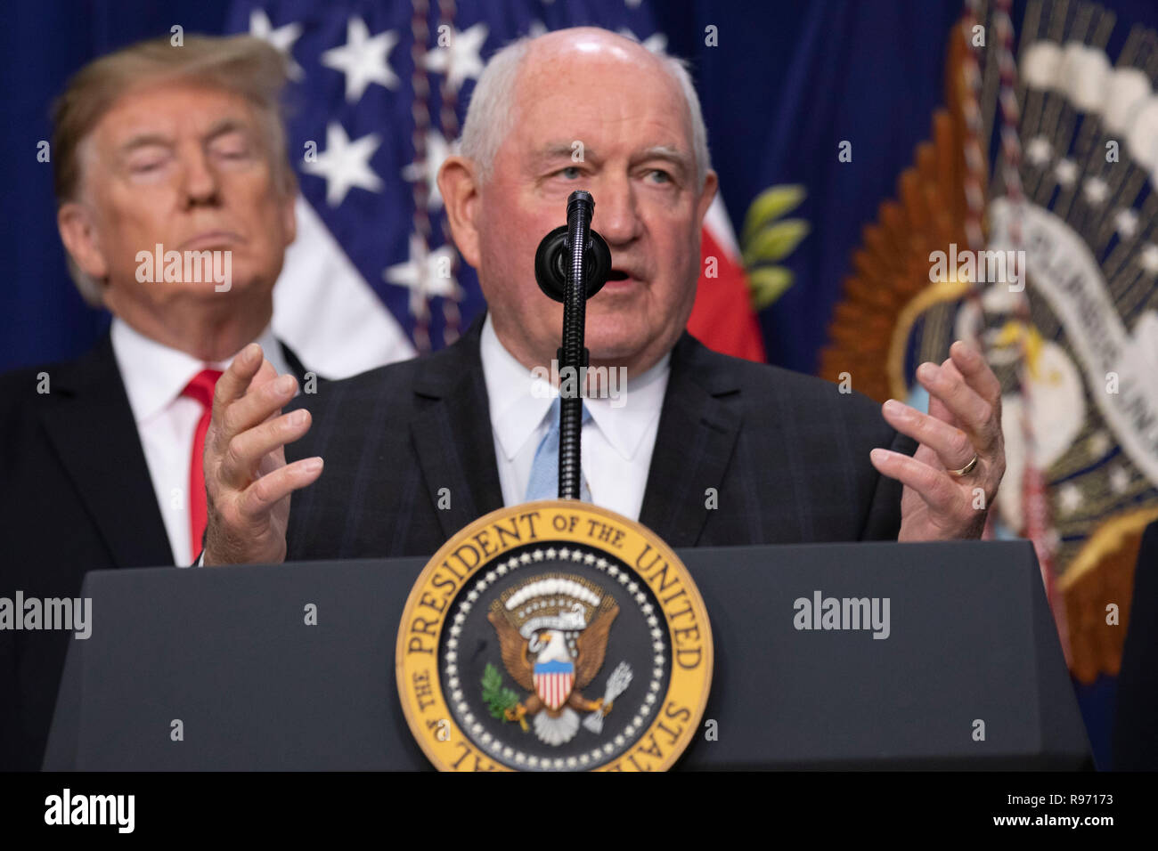 Secretary of Agriculture Sonny Perdue delivers remarks before US ...