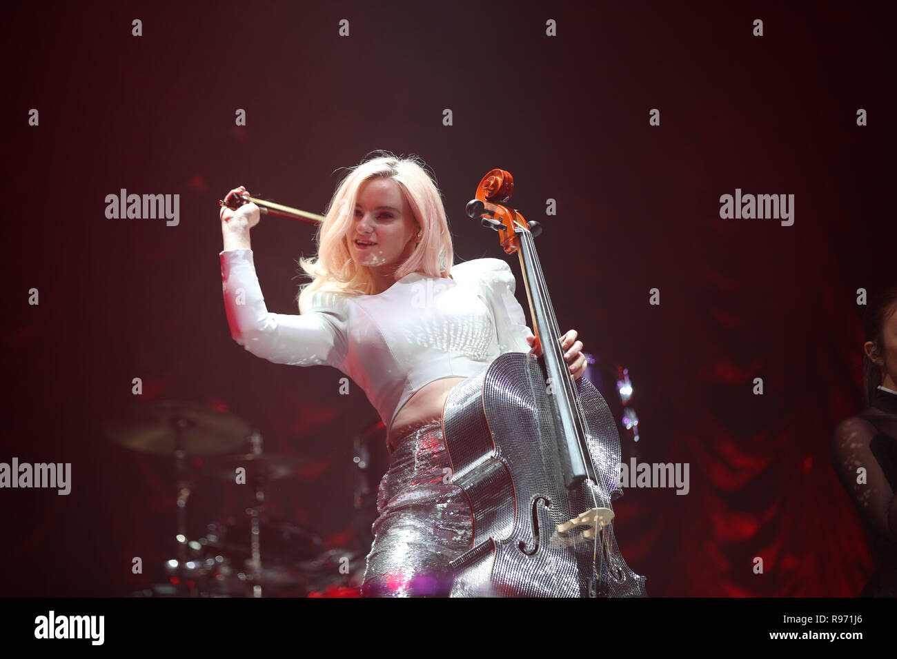 London, England. 20th December 2018,Clean Bandit performs at the Ellie ...