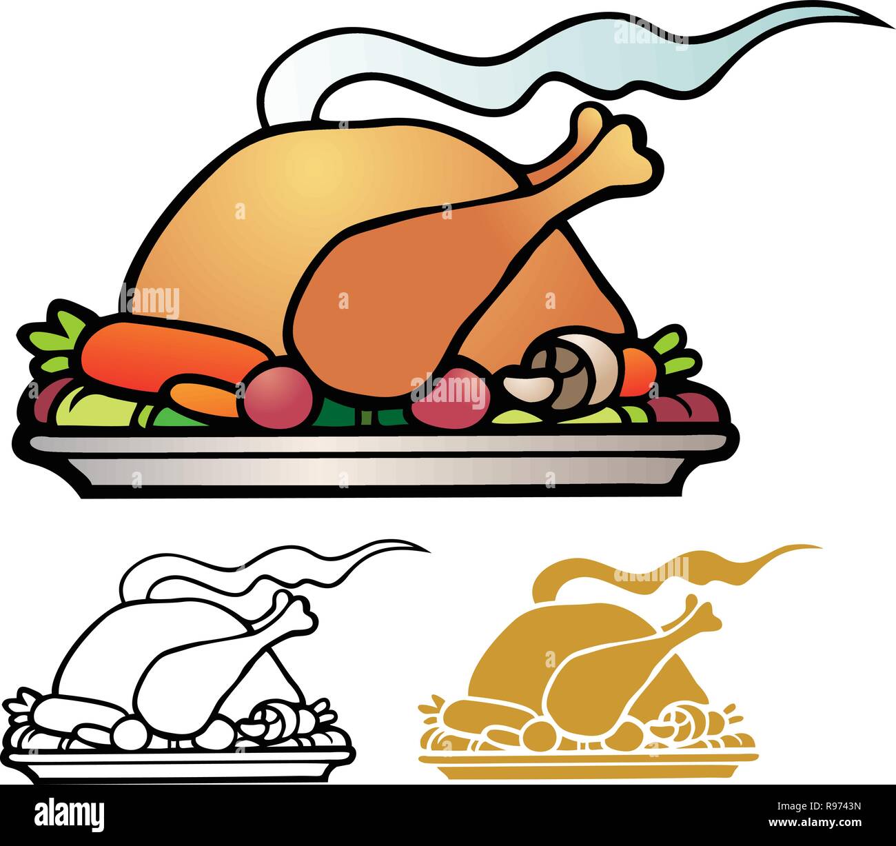 Turkey feast illustration Stock Vector Images - Alamy