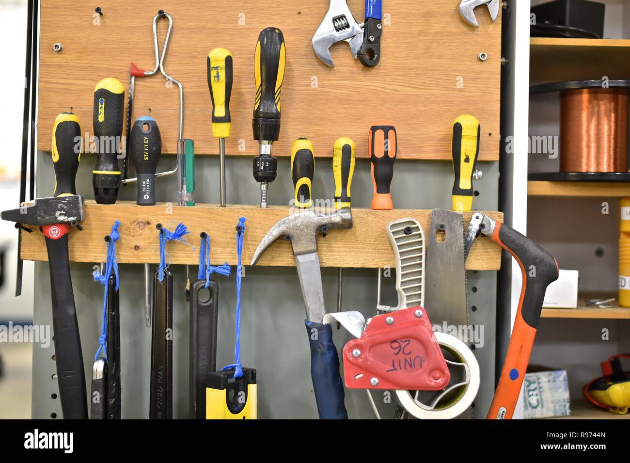 Heavy duty tools in workshop environment Stock Photo - Alamy