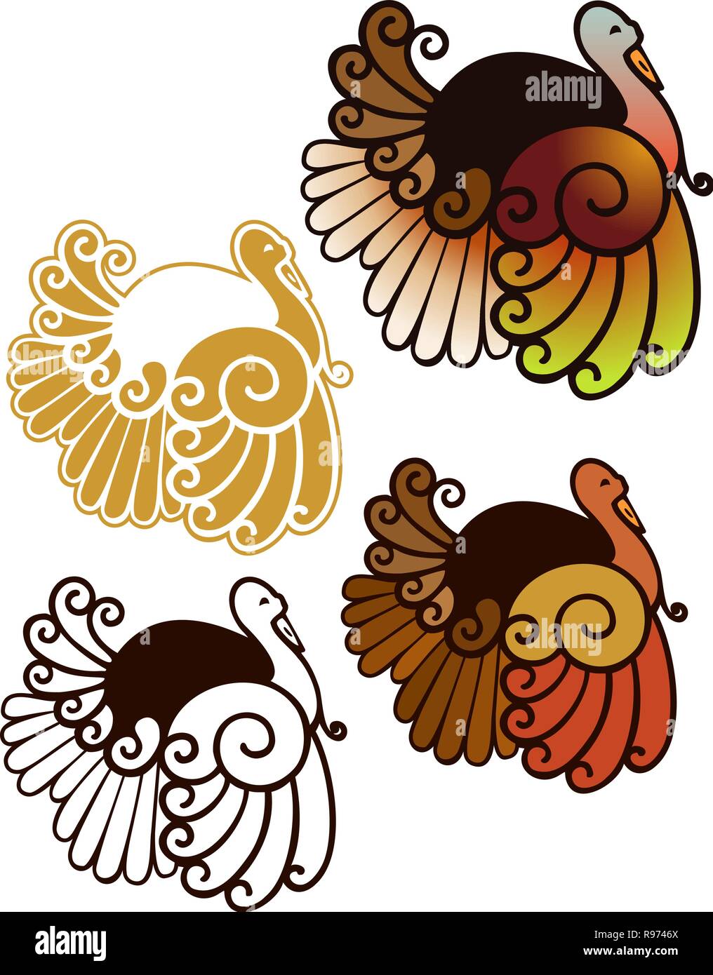 Turkey feather in art Stock Vector Images - Alamy