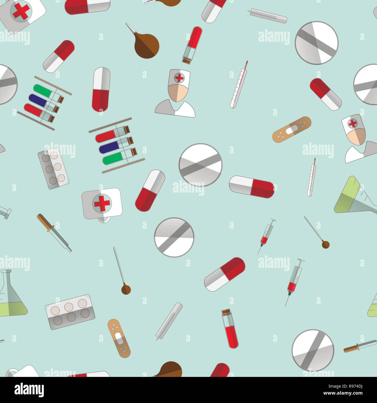 Medical symbols seamless pattern. Flat design. health icon 10 eps Stock ...