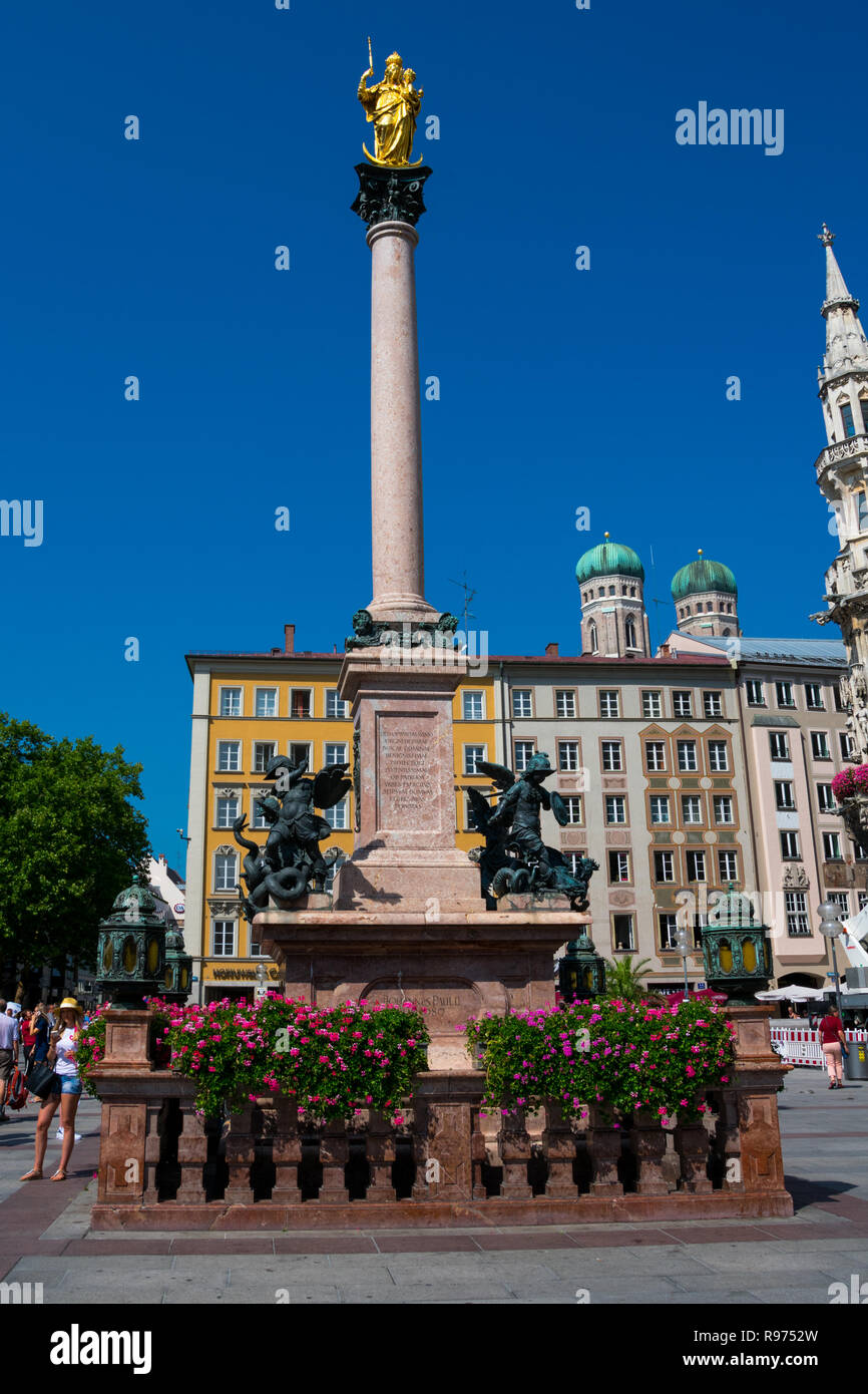 Marys column marys square marienplatz hi-res stock photography and ...