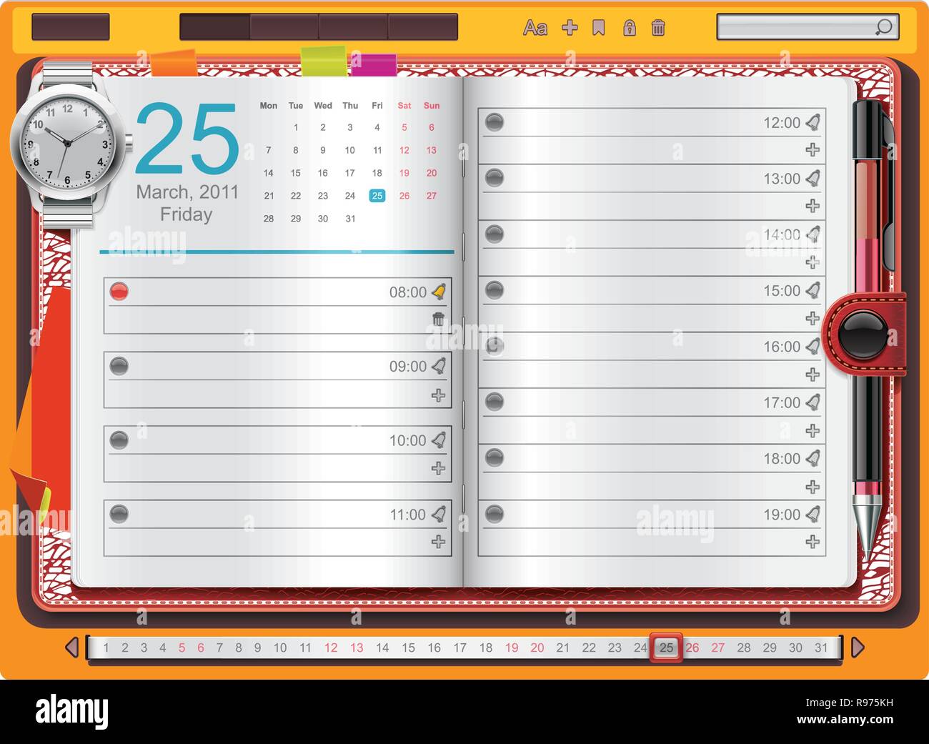 Isometric business team, business people concept. organizer diary ...