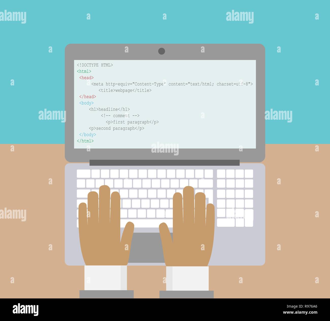 Typing code vector vectors hi-res stock photography and images - Alamy