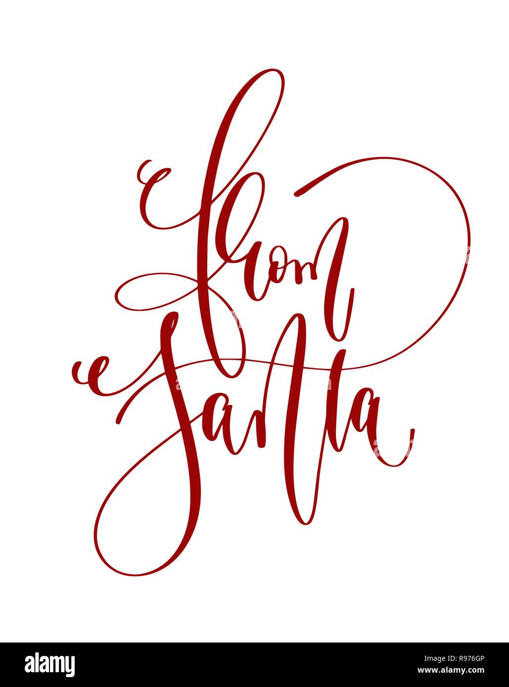 from santa - hand lettering inscription text Stock Vector Image & Art ...