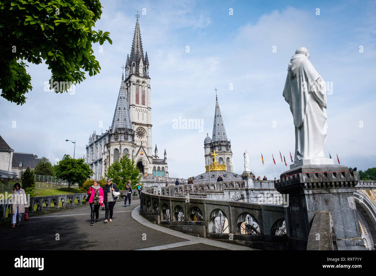 Lourdes (south-western France): the sanctuaries. The Rosary Basilica ...