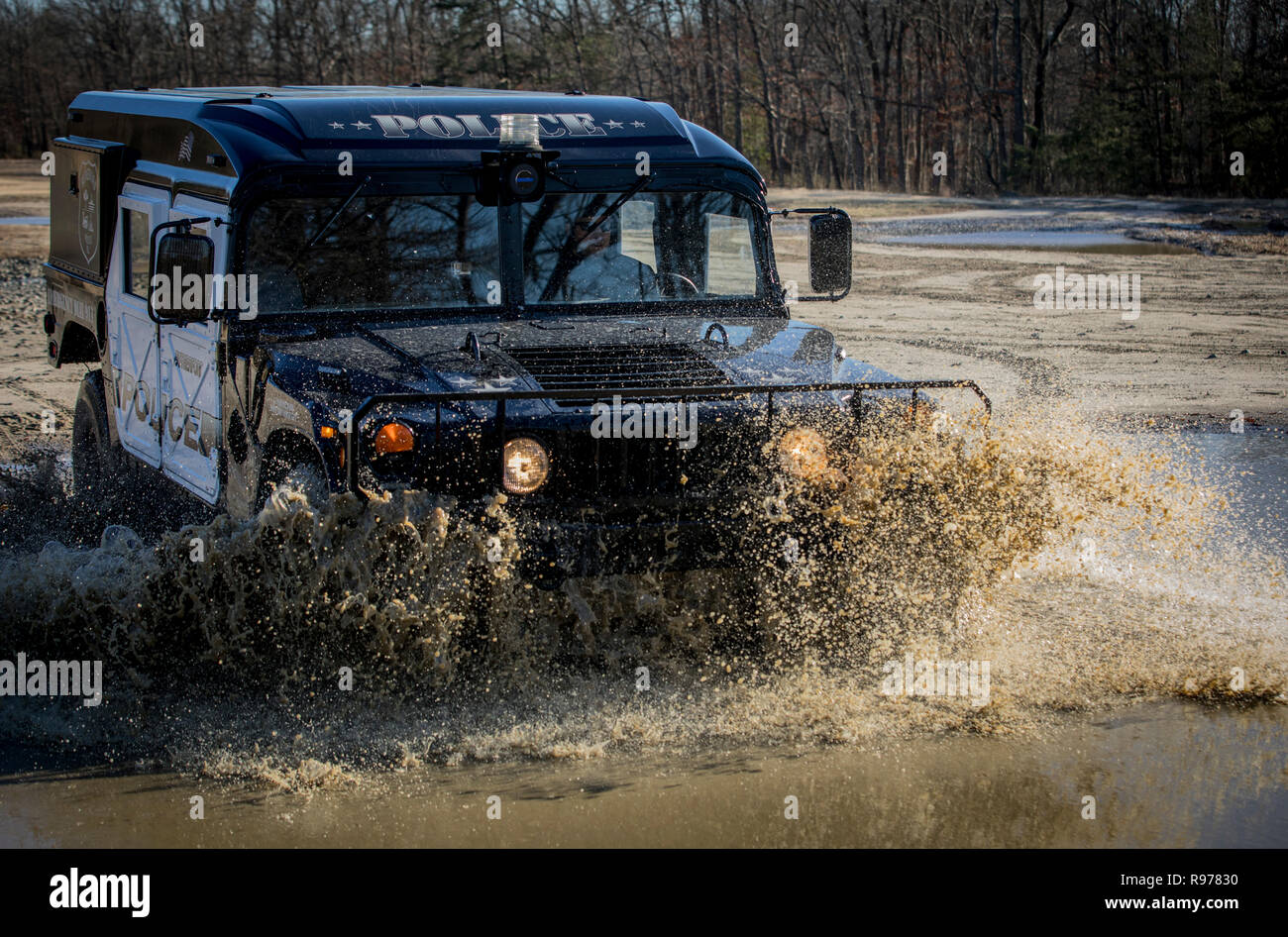 A Humvee from the Rutherford Police Department is driven on the ...