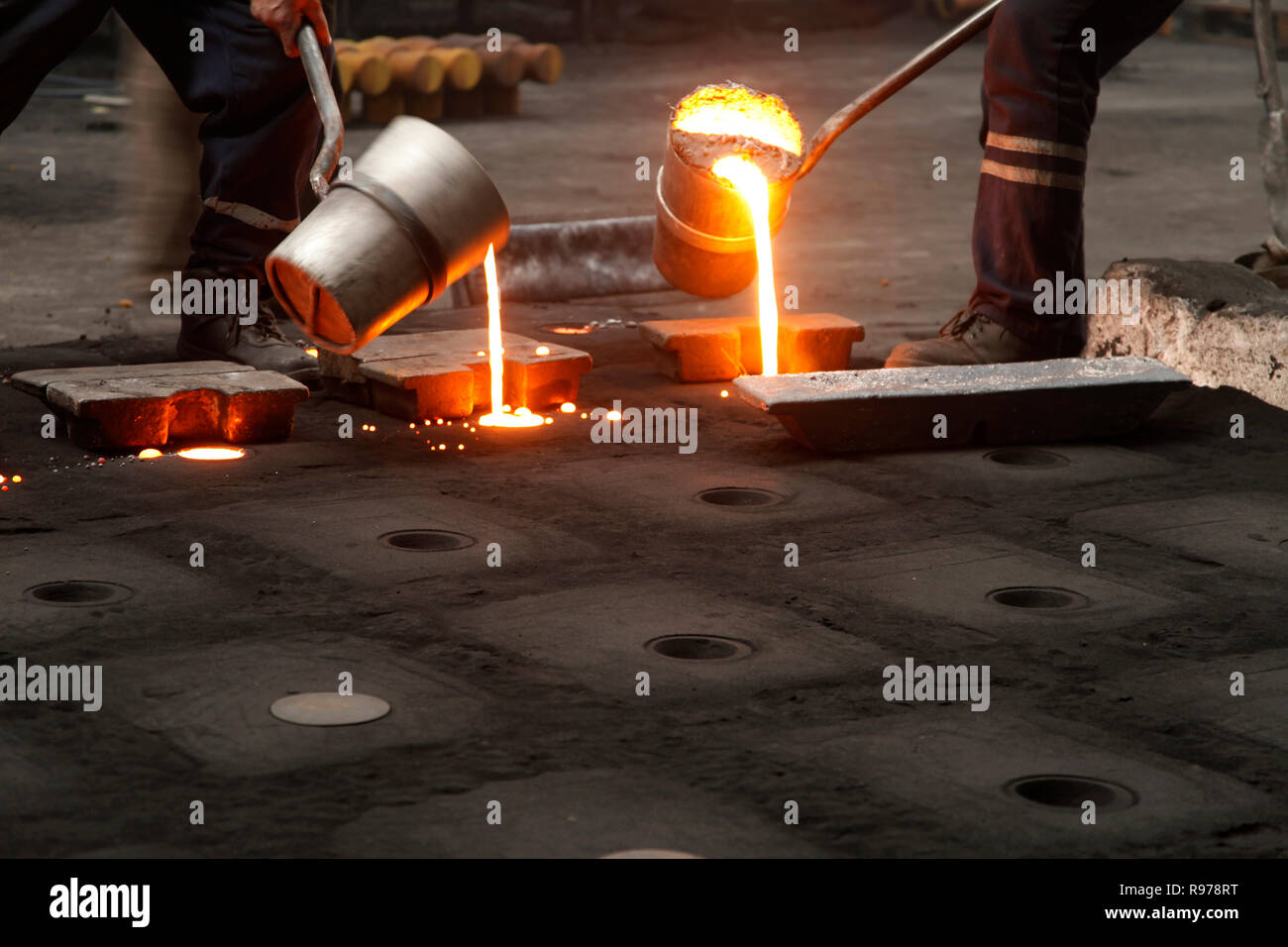 steel casting workers Stock Photo - Alamy