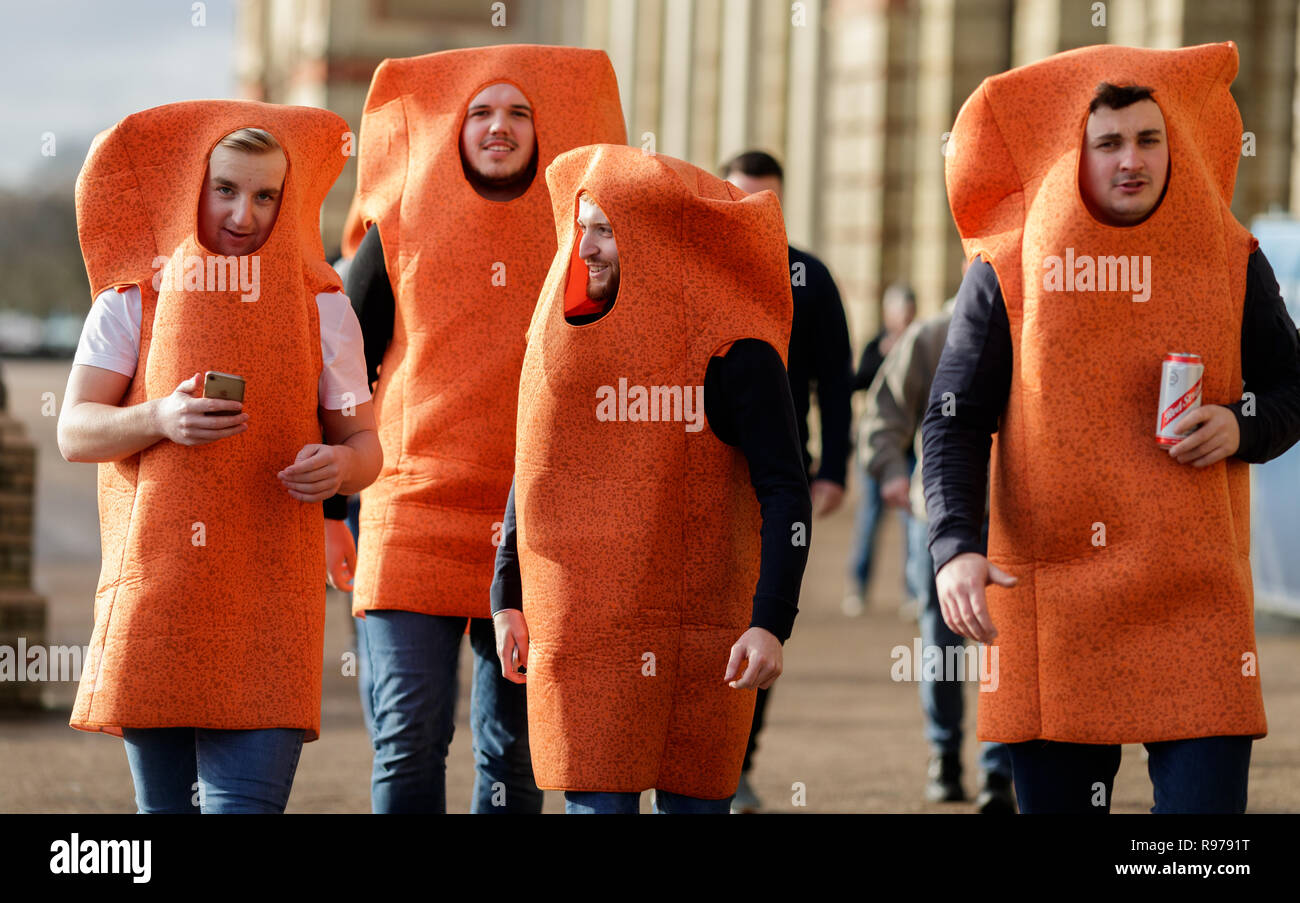Darts fans arrive at Alexandra Palace during day eight of the William ...