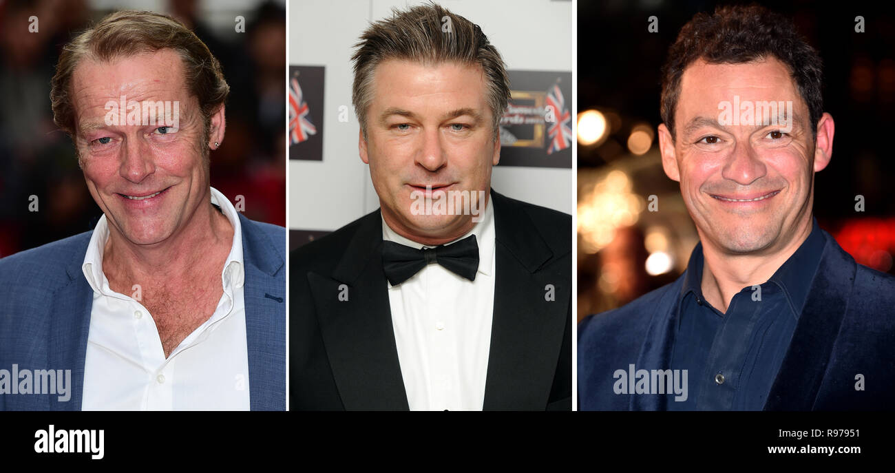 File photos of (from the left) Iain Glen, Alec Baldwin and Dominic West ...