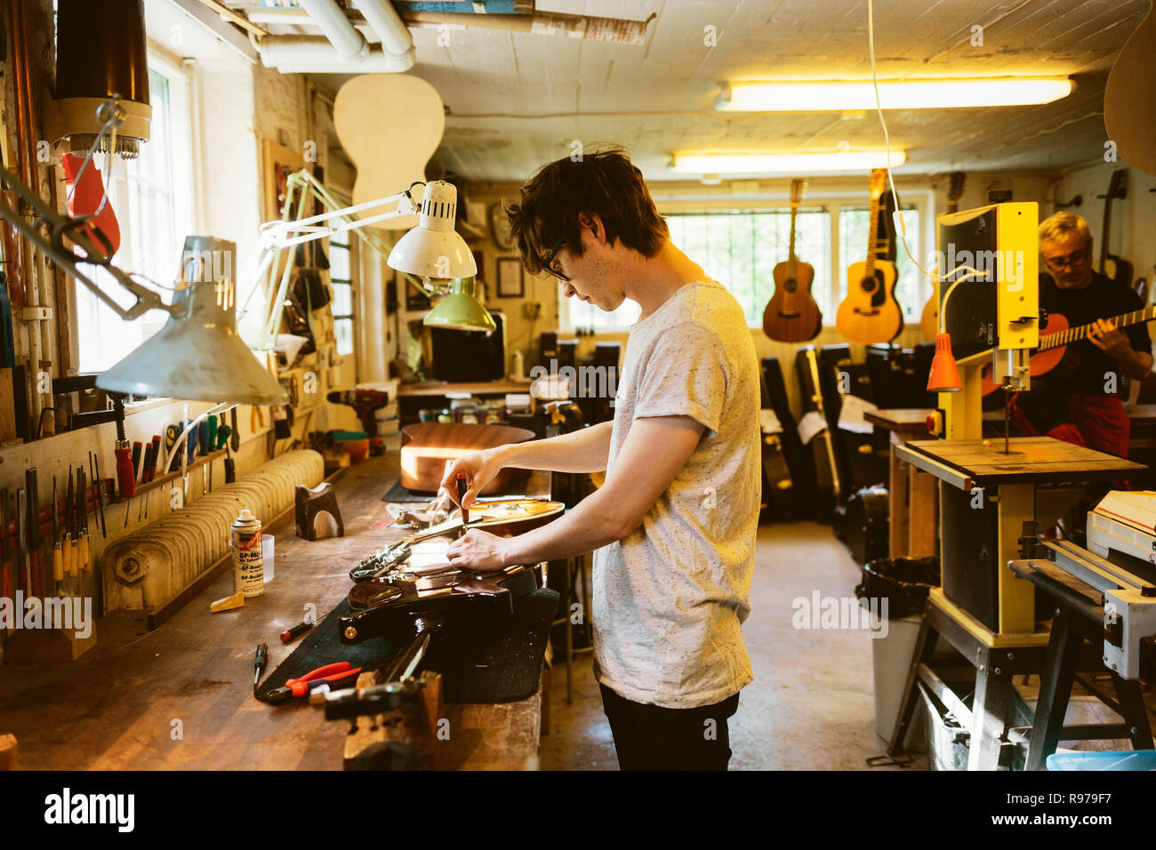 Guitar making hi-res stock photography and images - Alamy