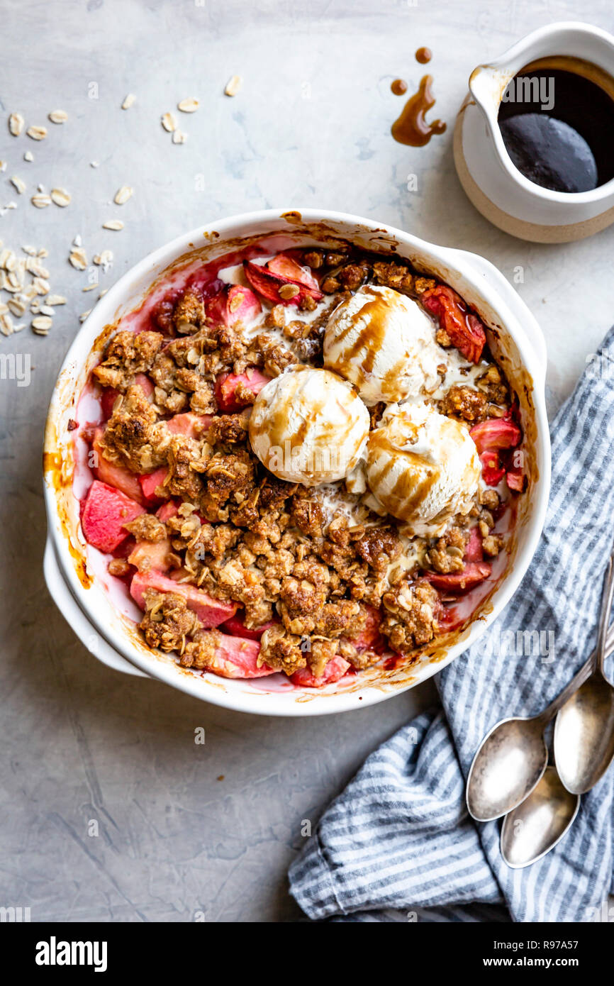 A pink apple crisp (gluten-free Stock Photo - Alamy