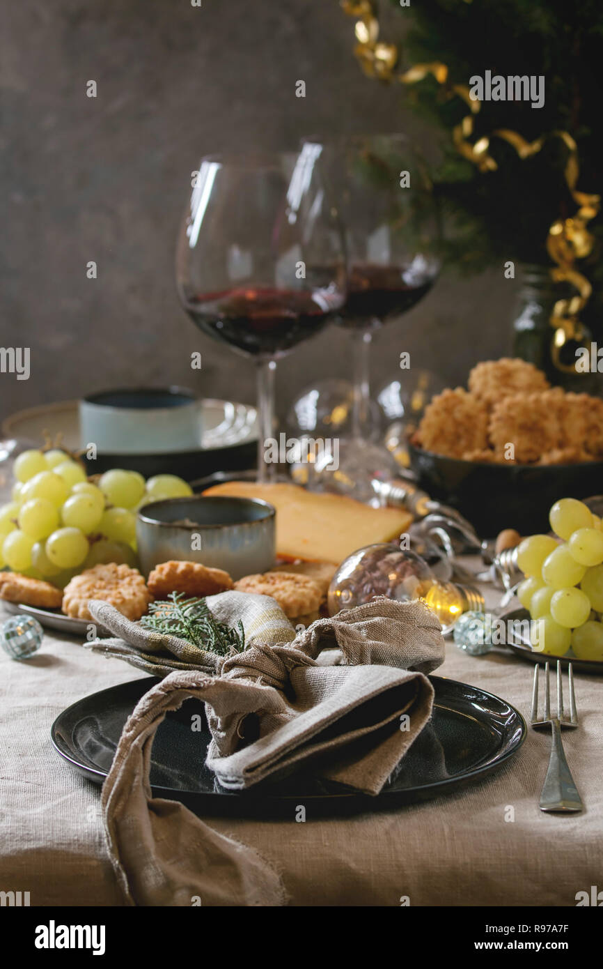 Wine And Cheese Table Setting