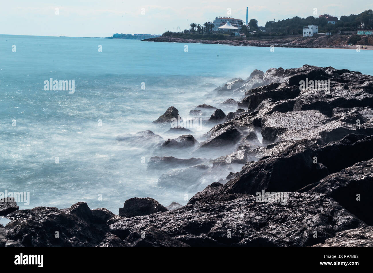 Water moving through rocks Stock Photo - Alamy