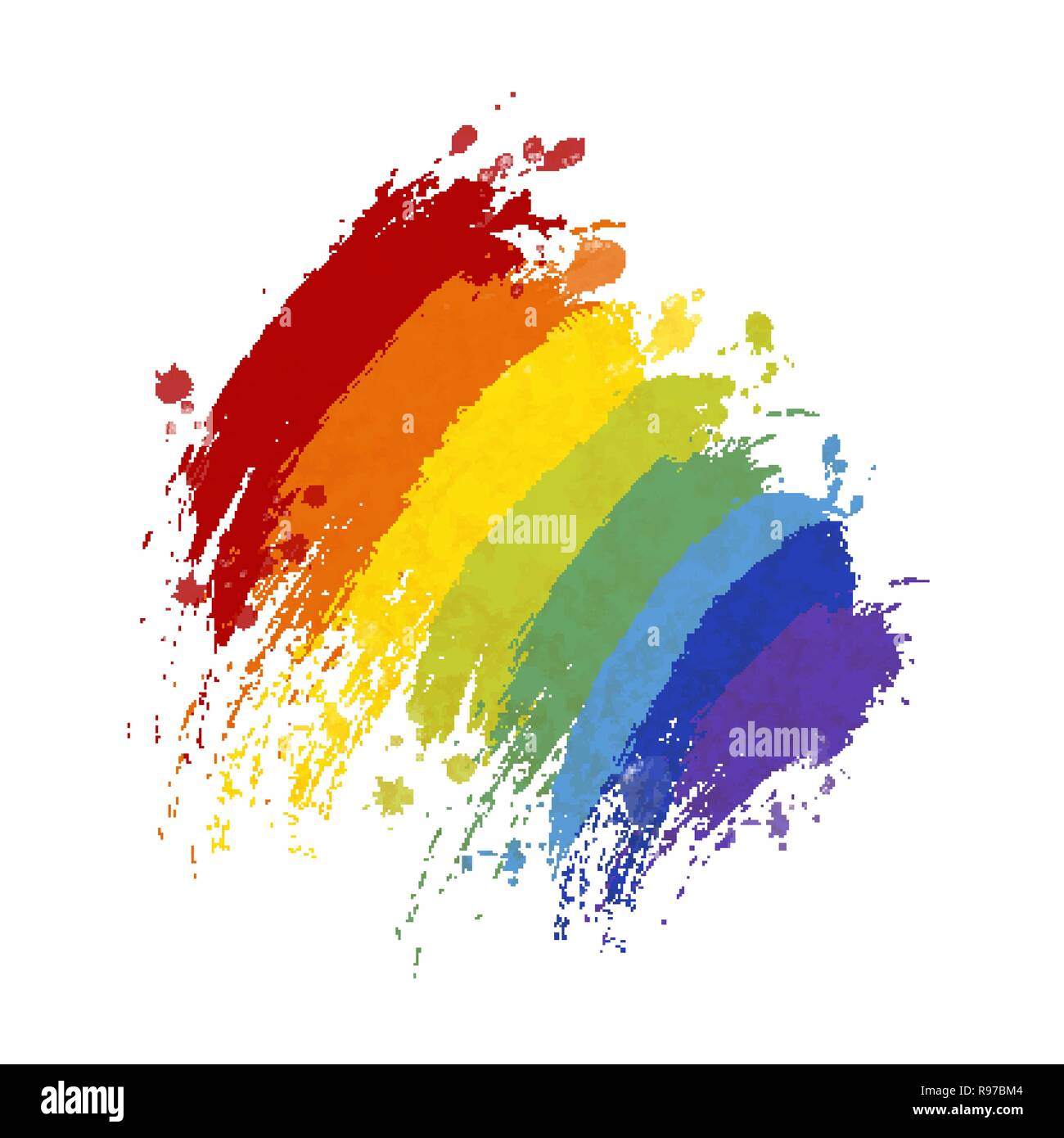 Rainbow paint splash with texture isolated on white Stock Vector Image ...