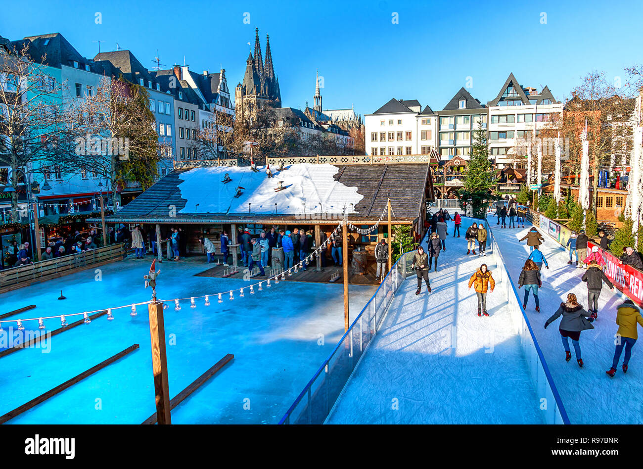 COLOGNE, GERMANY-DECEMBER 13, 2018: Cologne, Germany - Christmas market ...