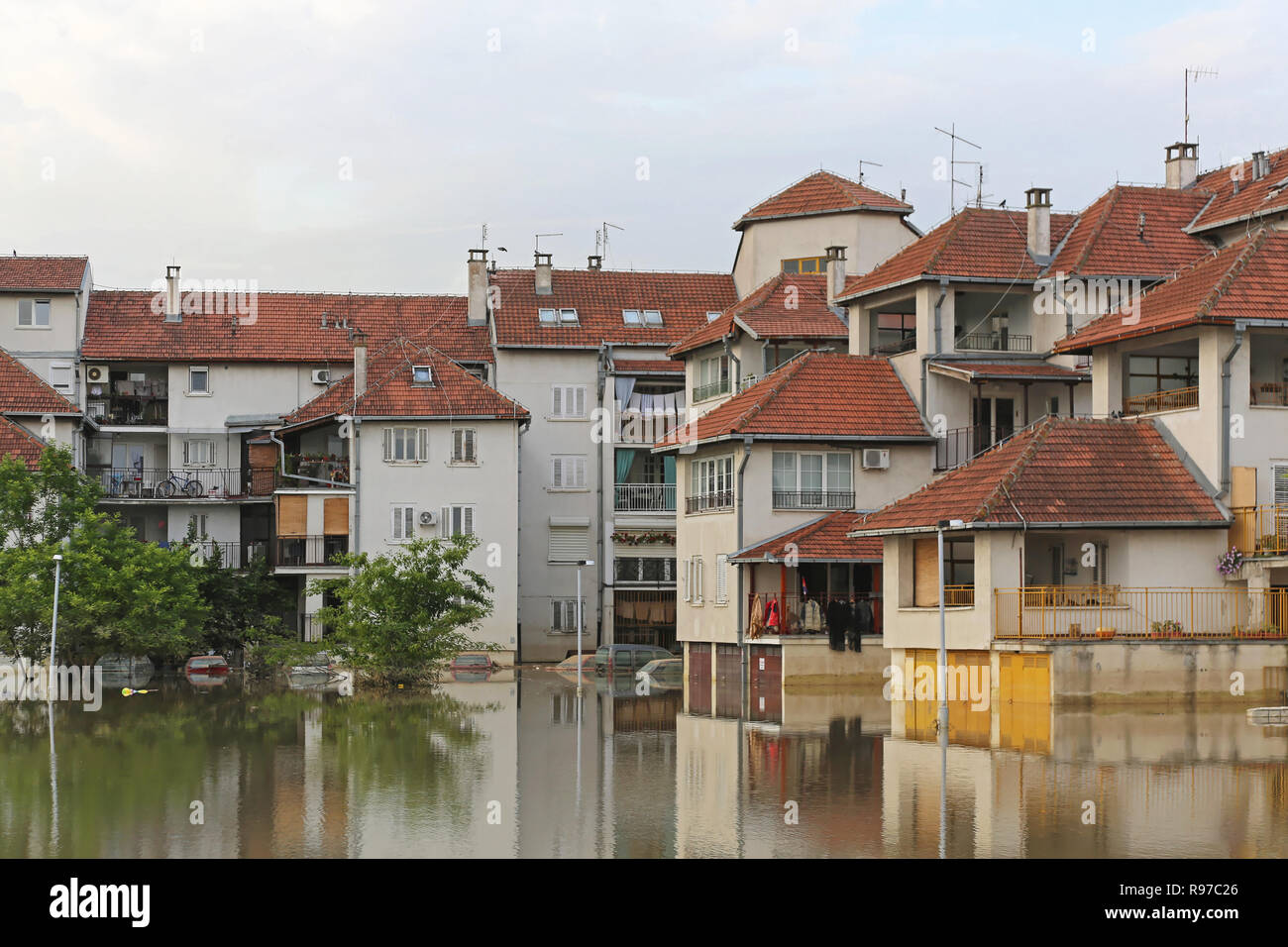 OBRENOVAC, SERBIA - MAY 24: Floods in Obrenovac on MAY 24, 2014 ...
