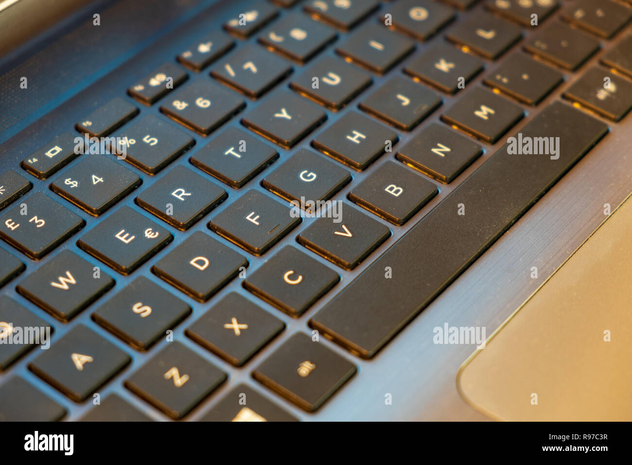 English keyboard of a latest generation and new generation computer ...