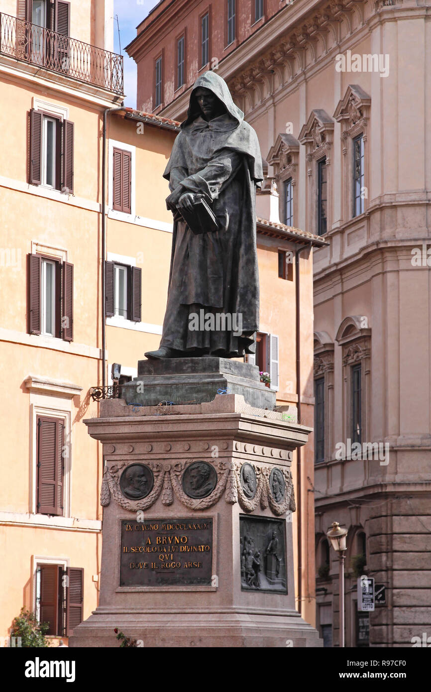 ROME, ITALY - OCTOBER 25: Giordano Bruno in Rome on OCTOBER 25, 2009 ...
