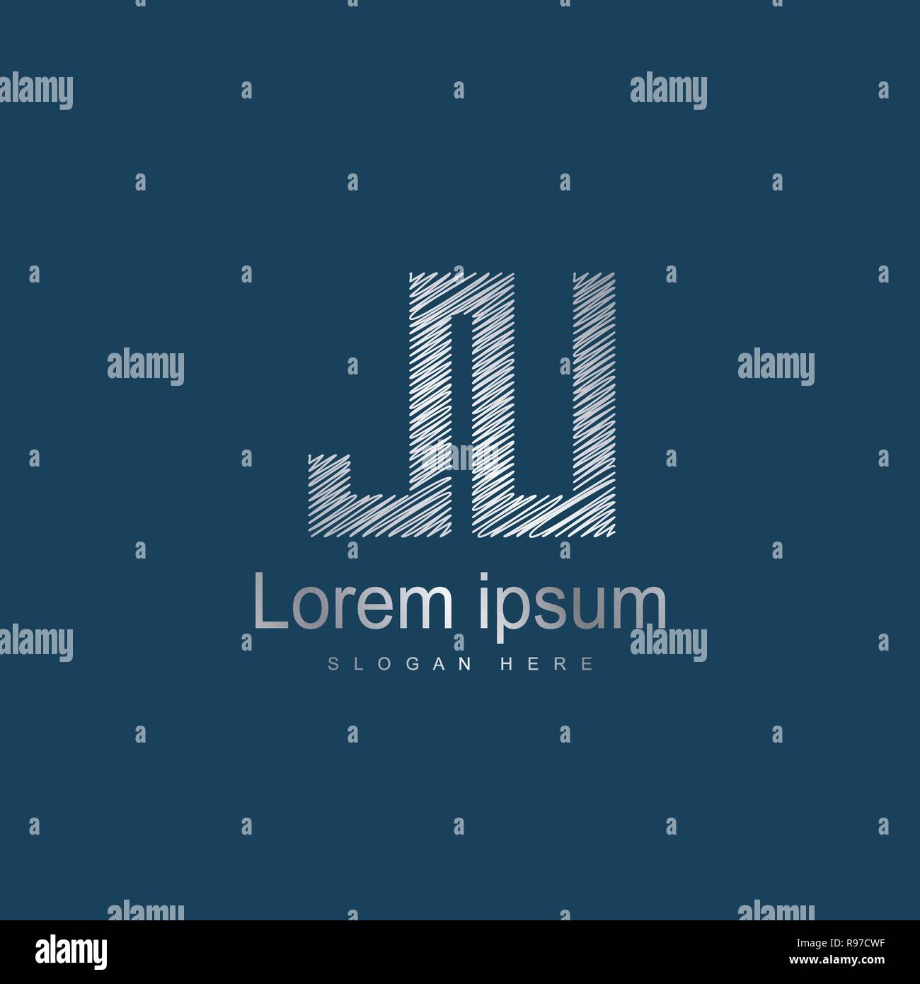 Initial Letter JU Logo Template Vector Design. Abstract letter logo ...