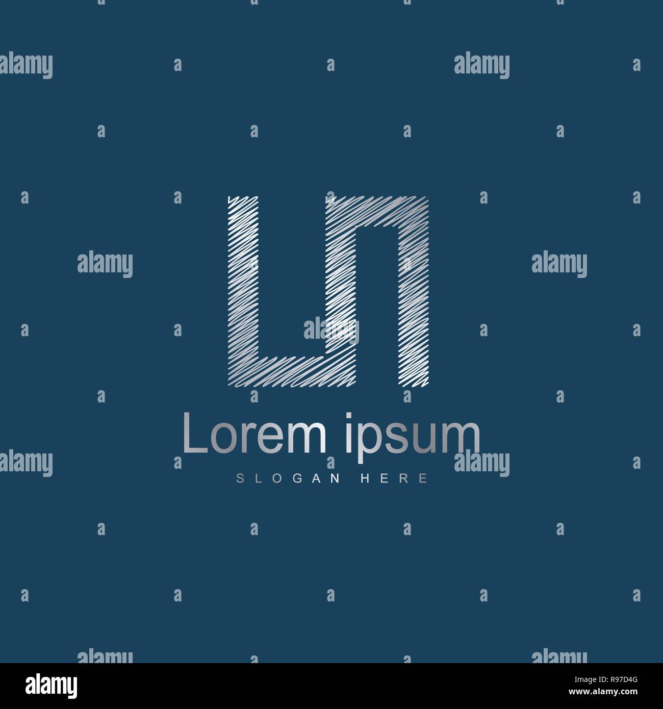 Initial Letter LN Logo Template Vector Design. Abstract letter logo ...