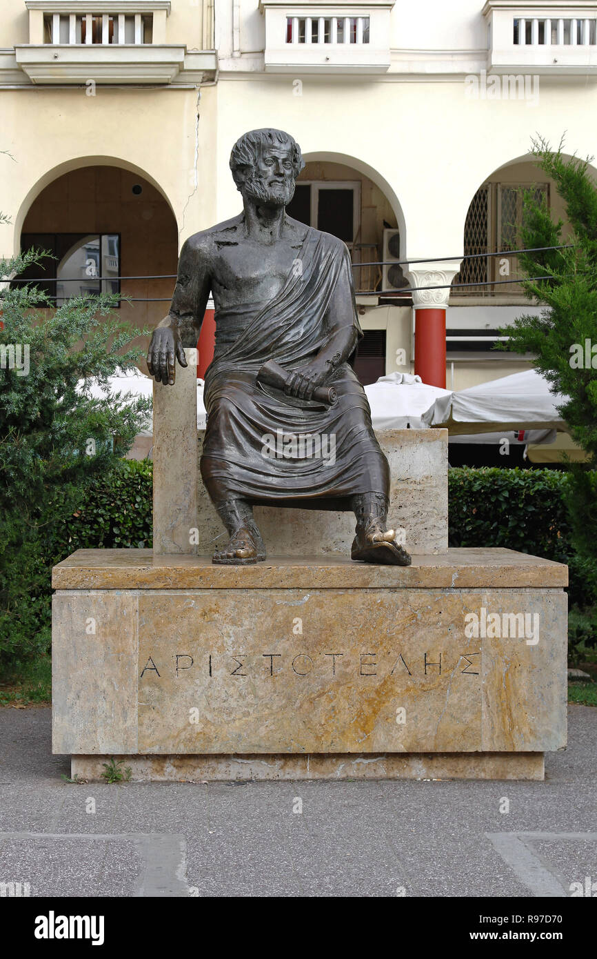 THESSALONIKI, GREECE - JUNE 30: Aristotle statue in Thessaloniki on JUNE 30, 2011. Greek ...