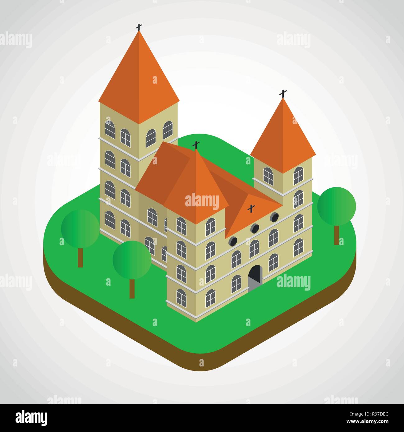 Isometric church building, vector, illustration, eps file Stock Vector ...